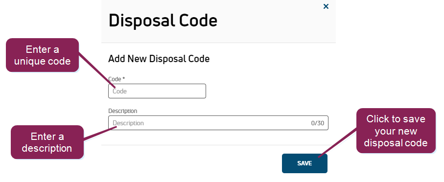 Disposal Codes