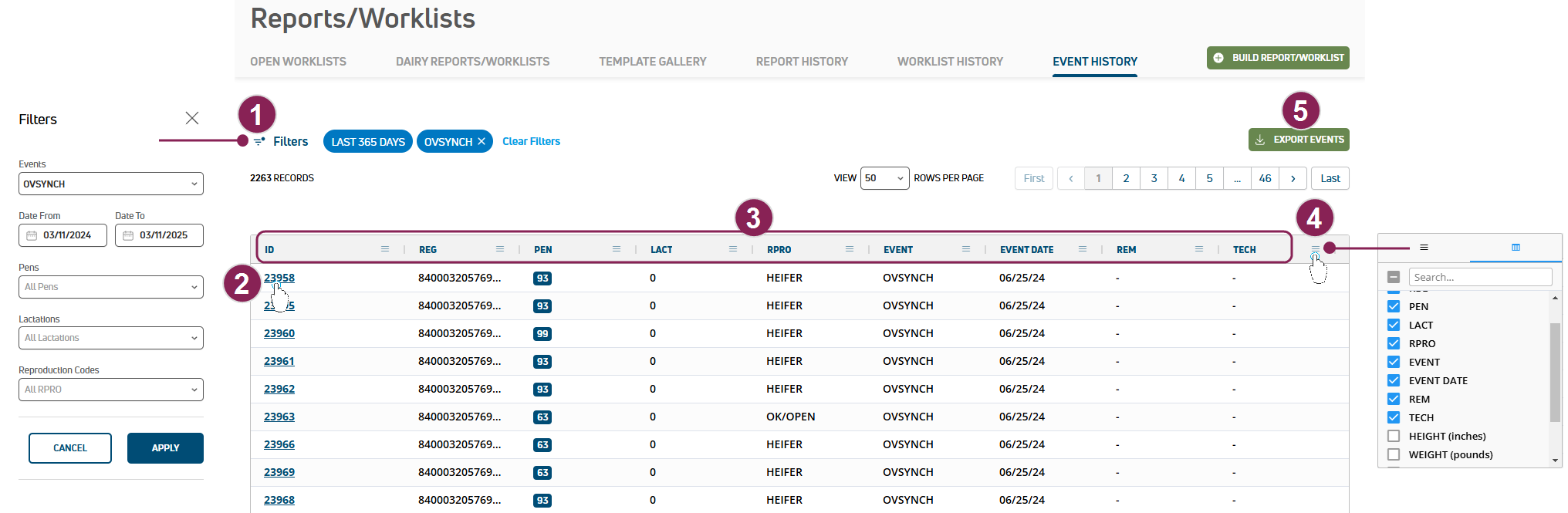 View Event History (MyDC Only)