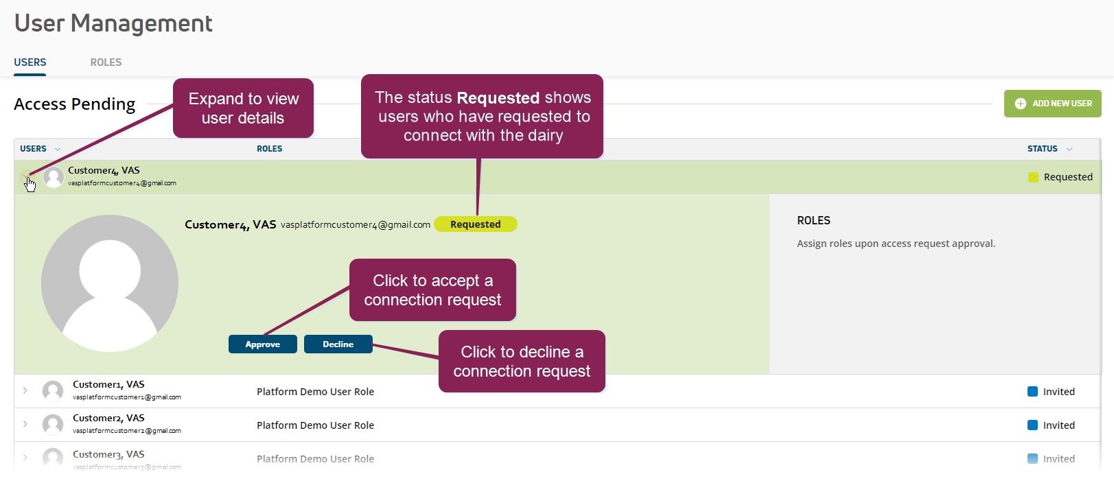 Accept or Decline a User Connection Request
